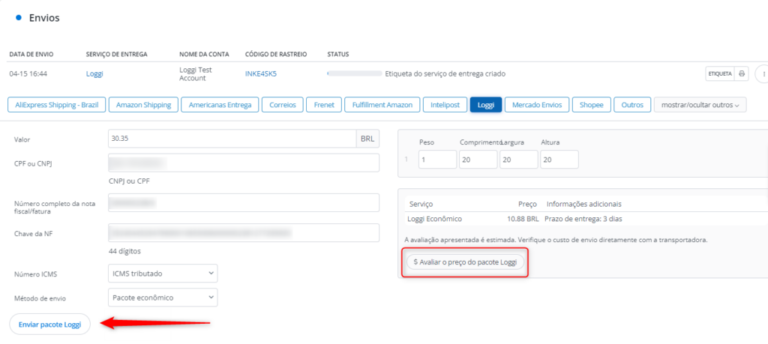 Como integrar Base com a Loggi